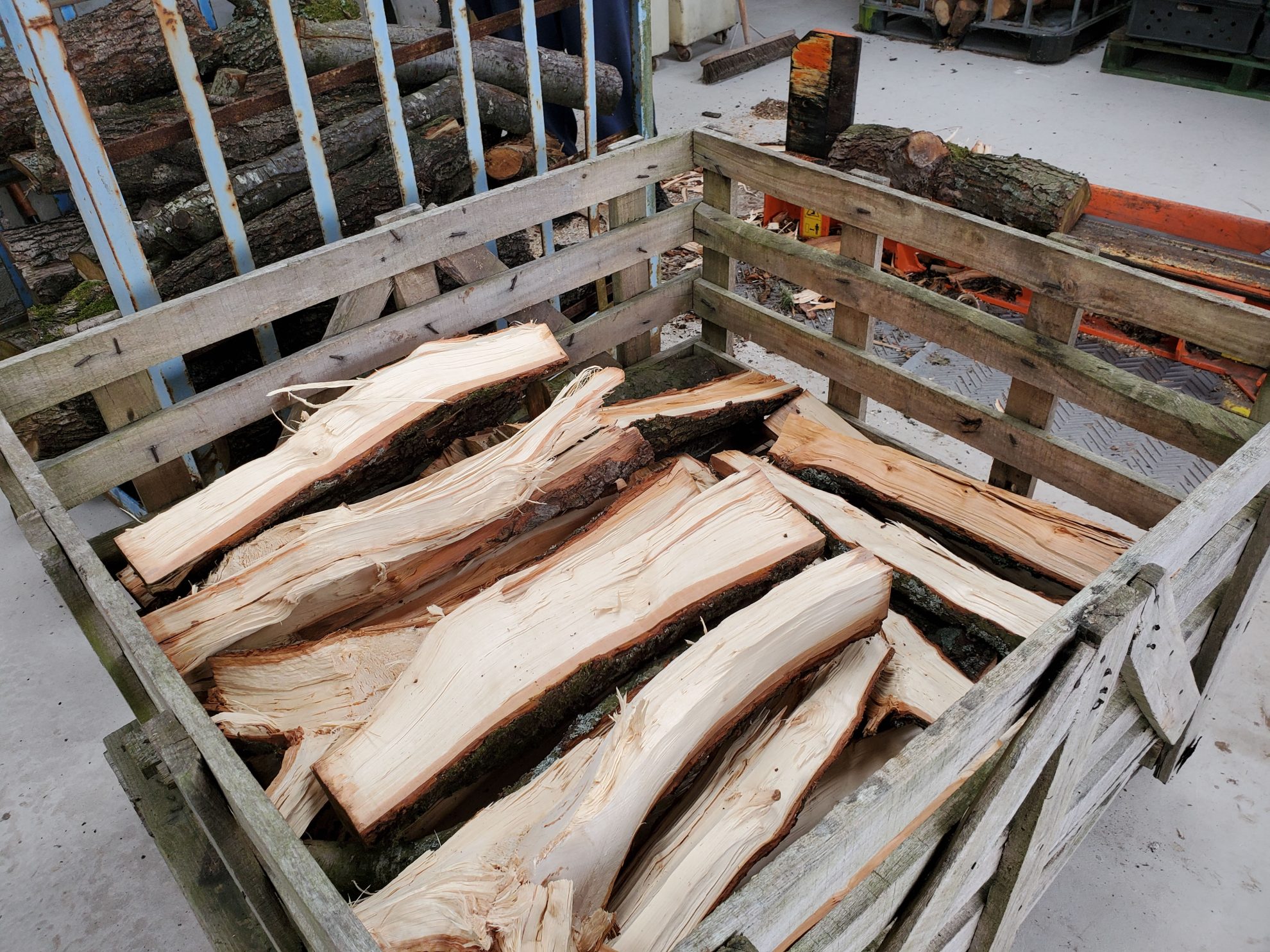 Splitting Alder Logs - Wood Chunks